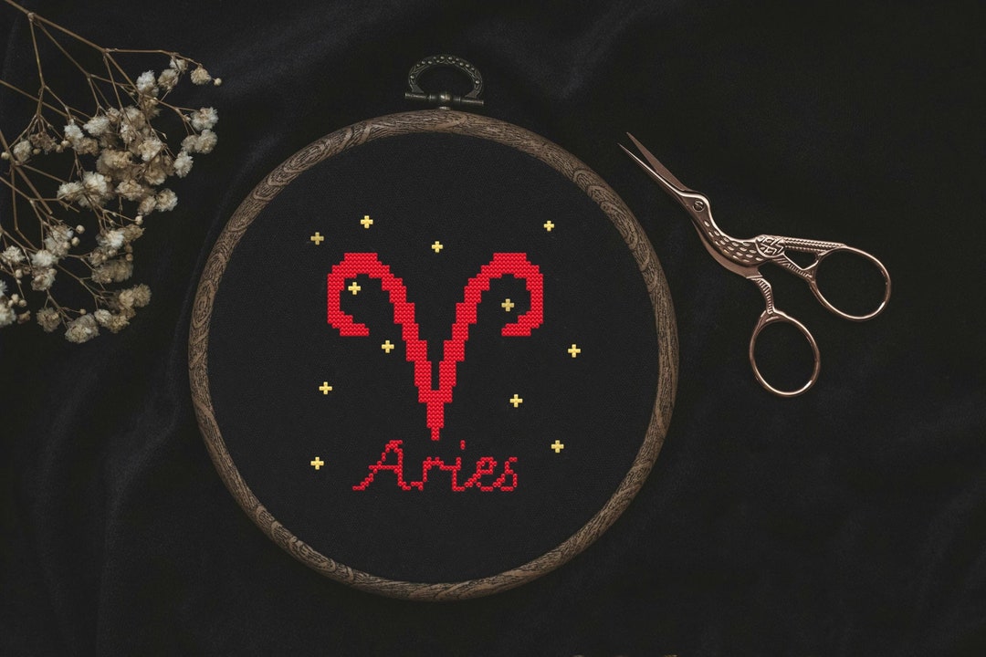 Aries Cross Stitch Pattern PDF, Zodiac, Horoscope, Digital Download ...