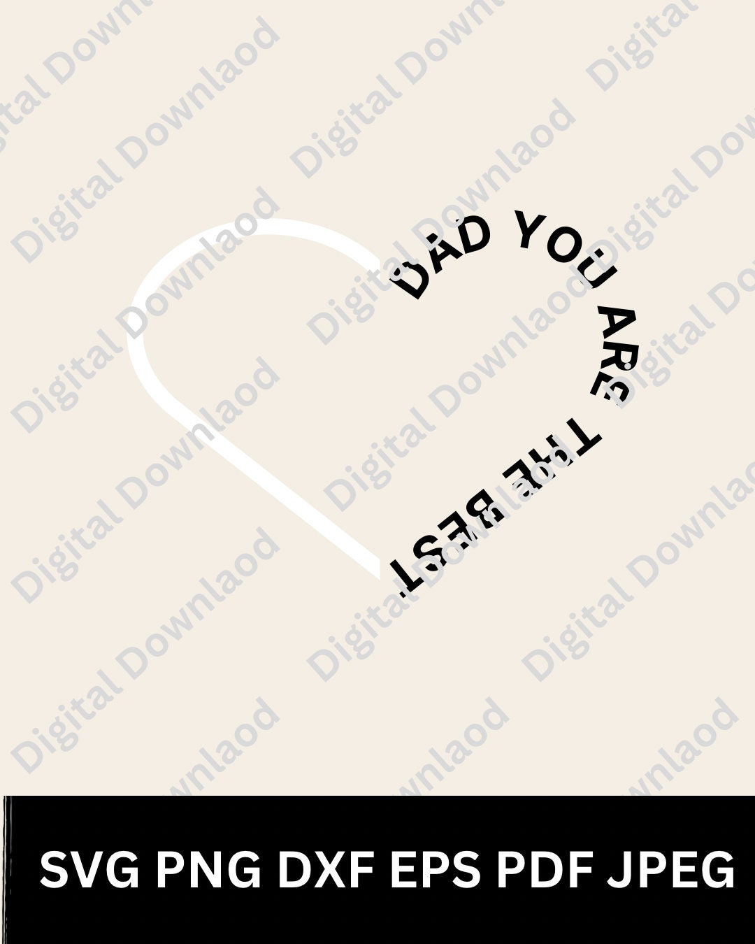 Daddy Heart SVG - Hand Drawn Heart for Dad - PNG Perfect for ...