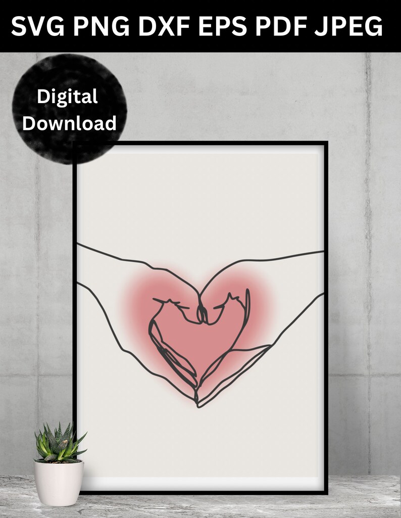 Heart Hand Sign SVG Love Tattoo Decal Symbol T-shirt Sticker Graphic ...