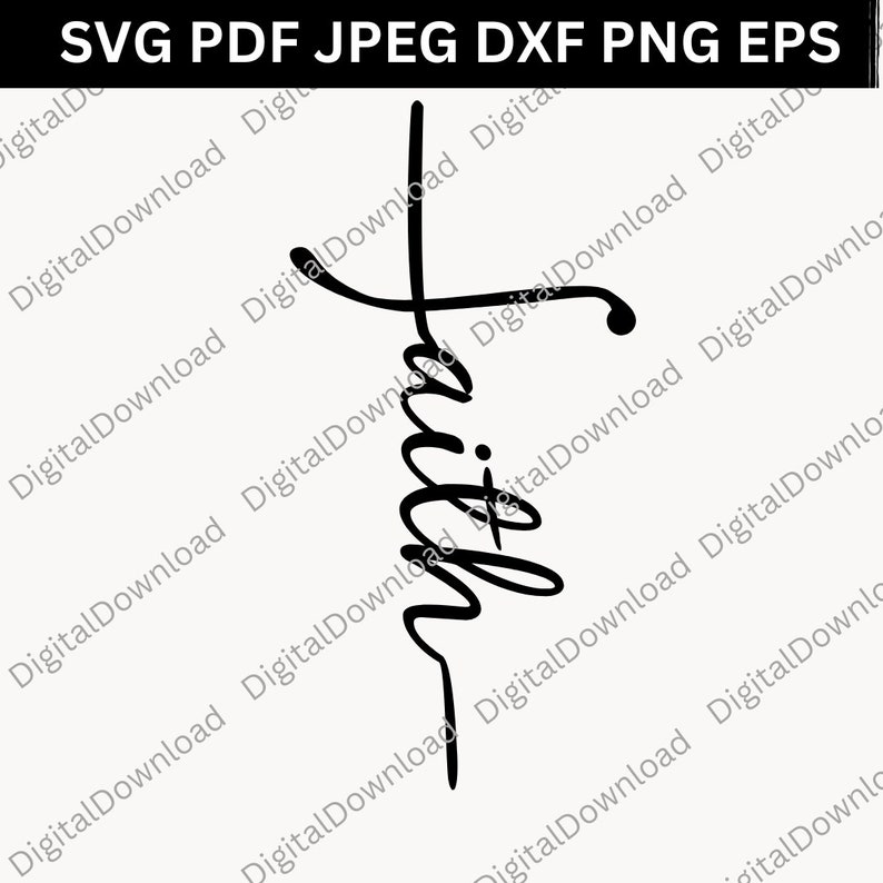 Faith Cross SVG, Faith Clipart, Circut Silhouette T-shirt Design,dxf ...