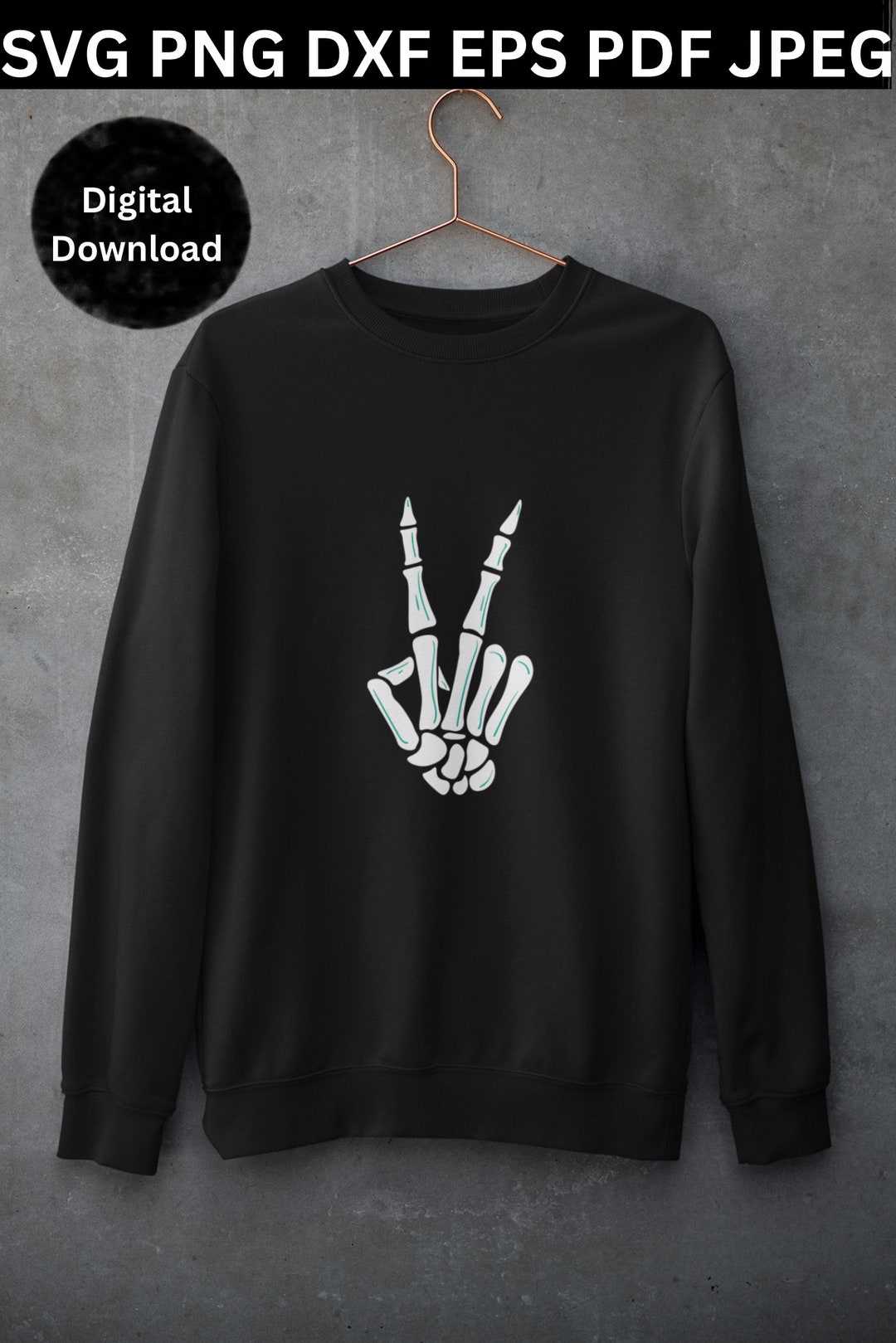 Skeleton Peace Sign Svg, Skeleton Peace Hand, Halloween. Vector Cut ...