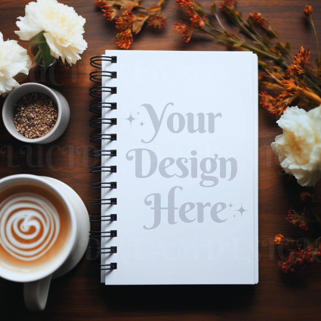 Spiral Notebook Mockup Blank Spiral Notebook Mockup Planner Mockup ...