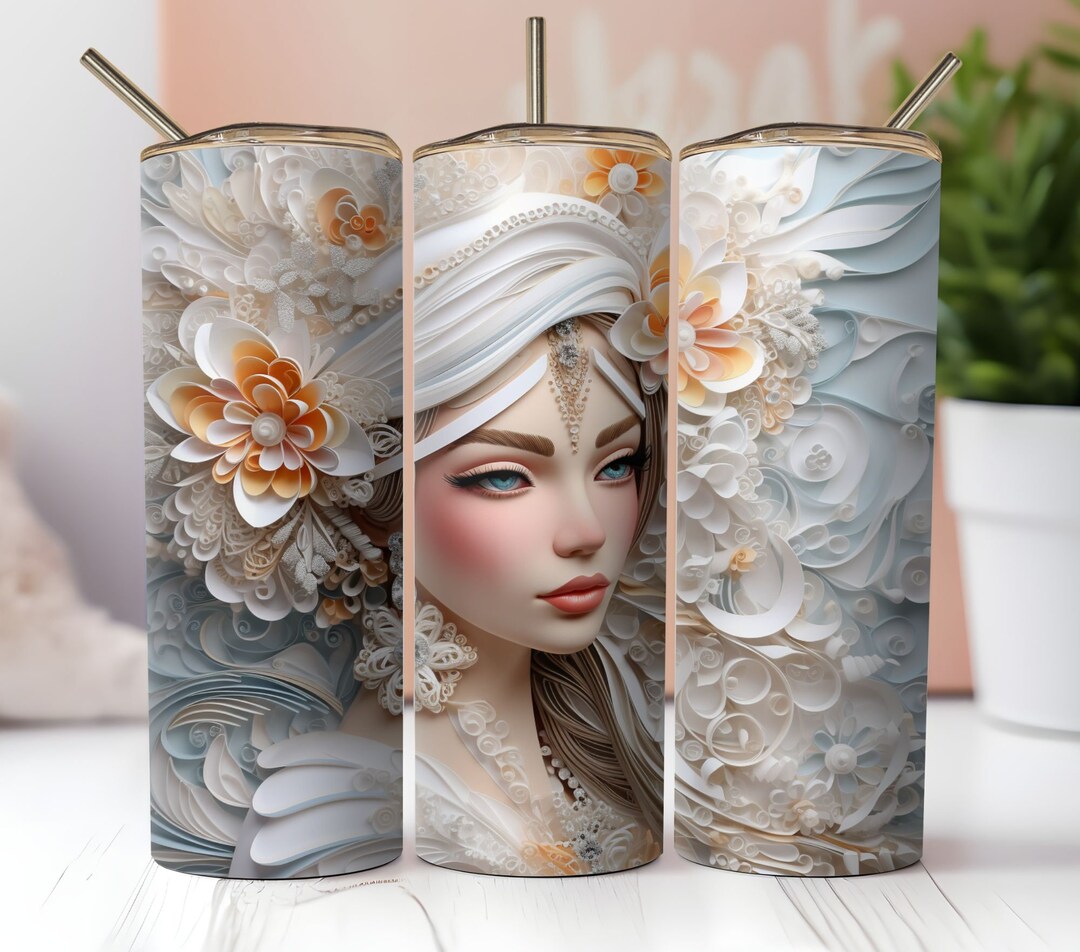 3D Bride Tumbler Wrap PNG 20 Oz Bridesmaid Tumblers 20oz Skinny ...