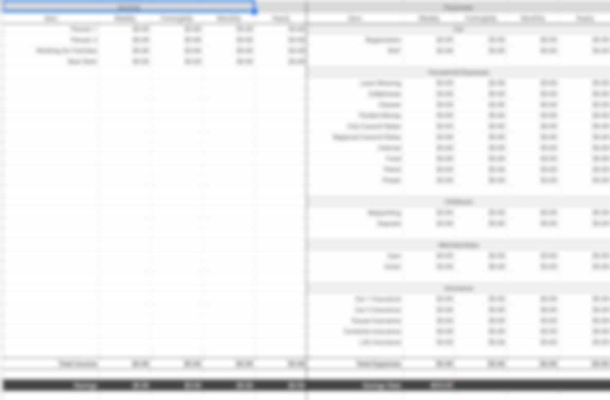Basic Budget Template - Etsy