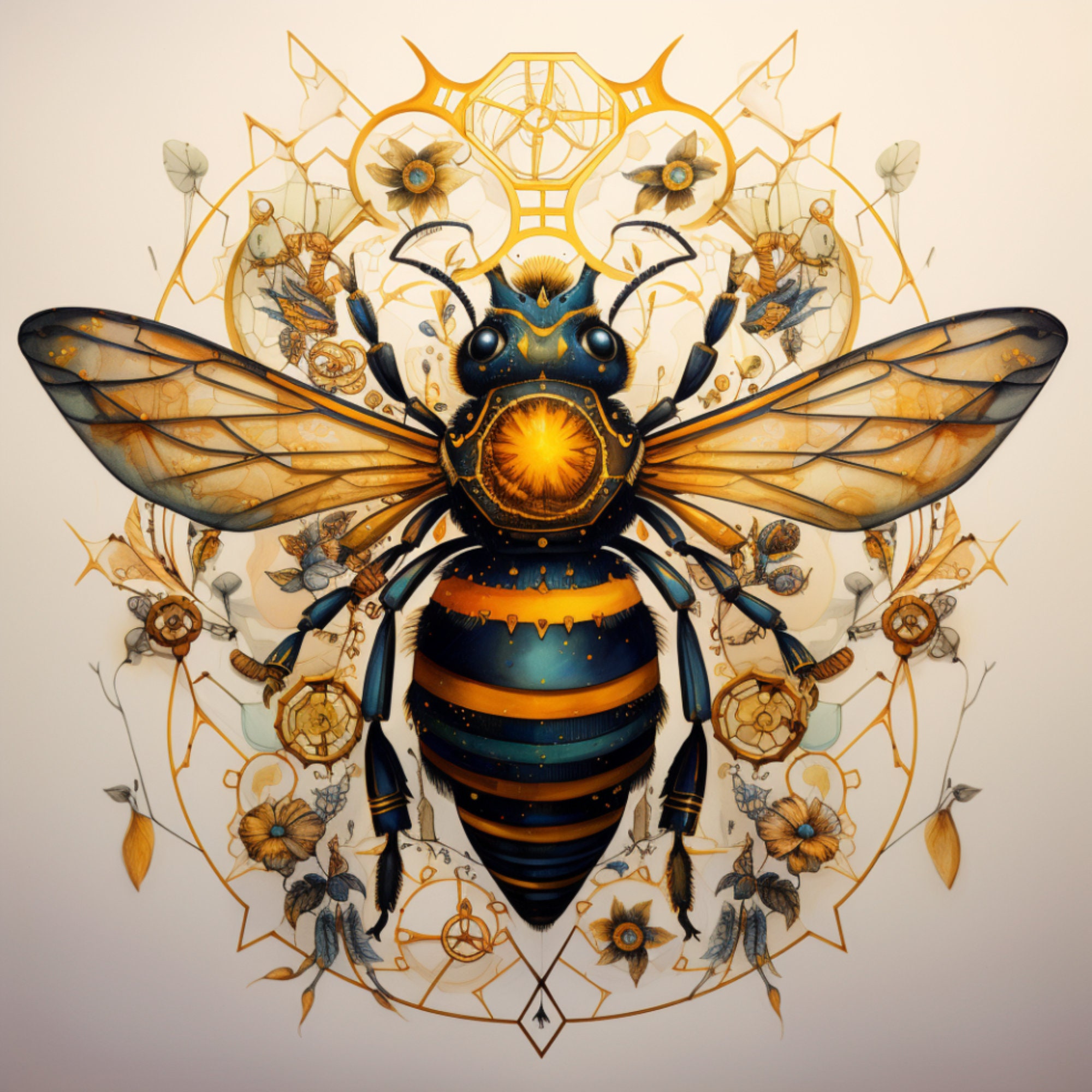 Large Painting of Bumble Bee Art Large Modern Decor Painting Vibrant ...