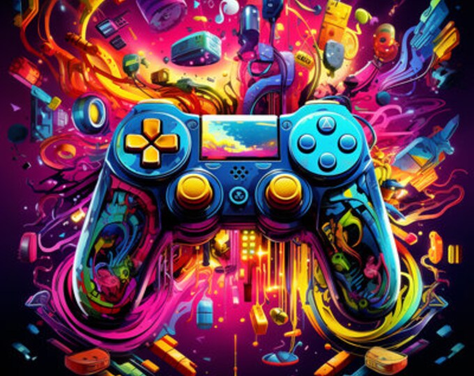 Custom 3-D Gaming Poster. Stunning Neon, Abstract Digital Presentation ...