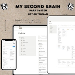 Second Brain Notion Template, Notion Dashboard, Simple Notion Planner, Notion Template Adhd ...