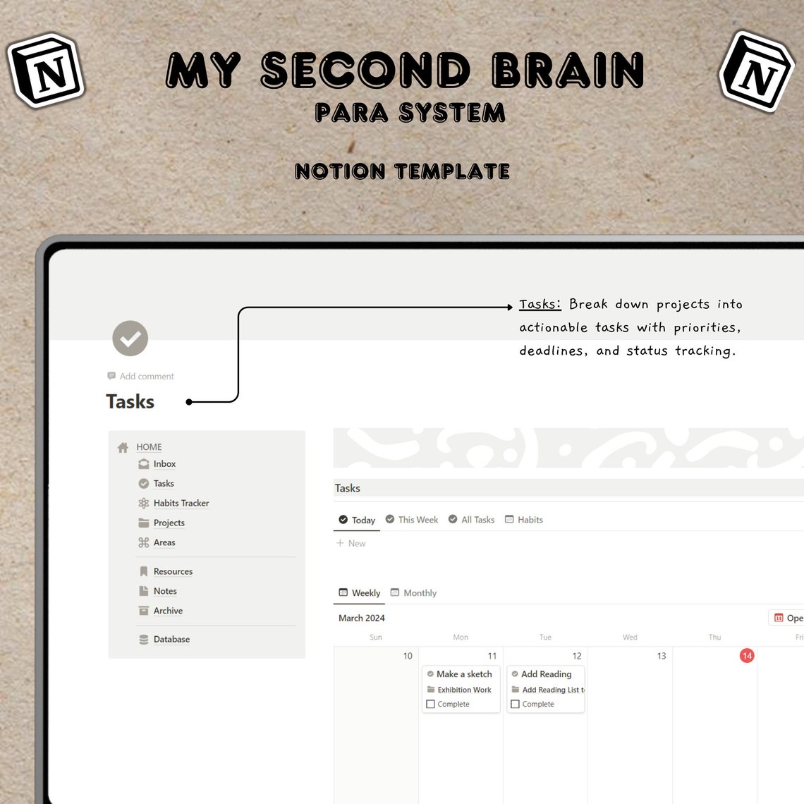 Second Brain Notion Template, Notion Dashboard, Simple Notion Planner ... Second Brain Notion Template, Notion Dashboard, Simple Notion Planner ...