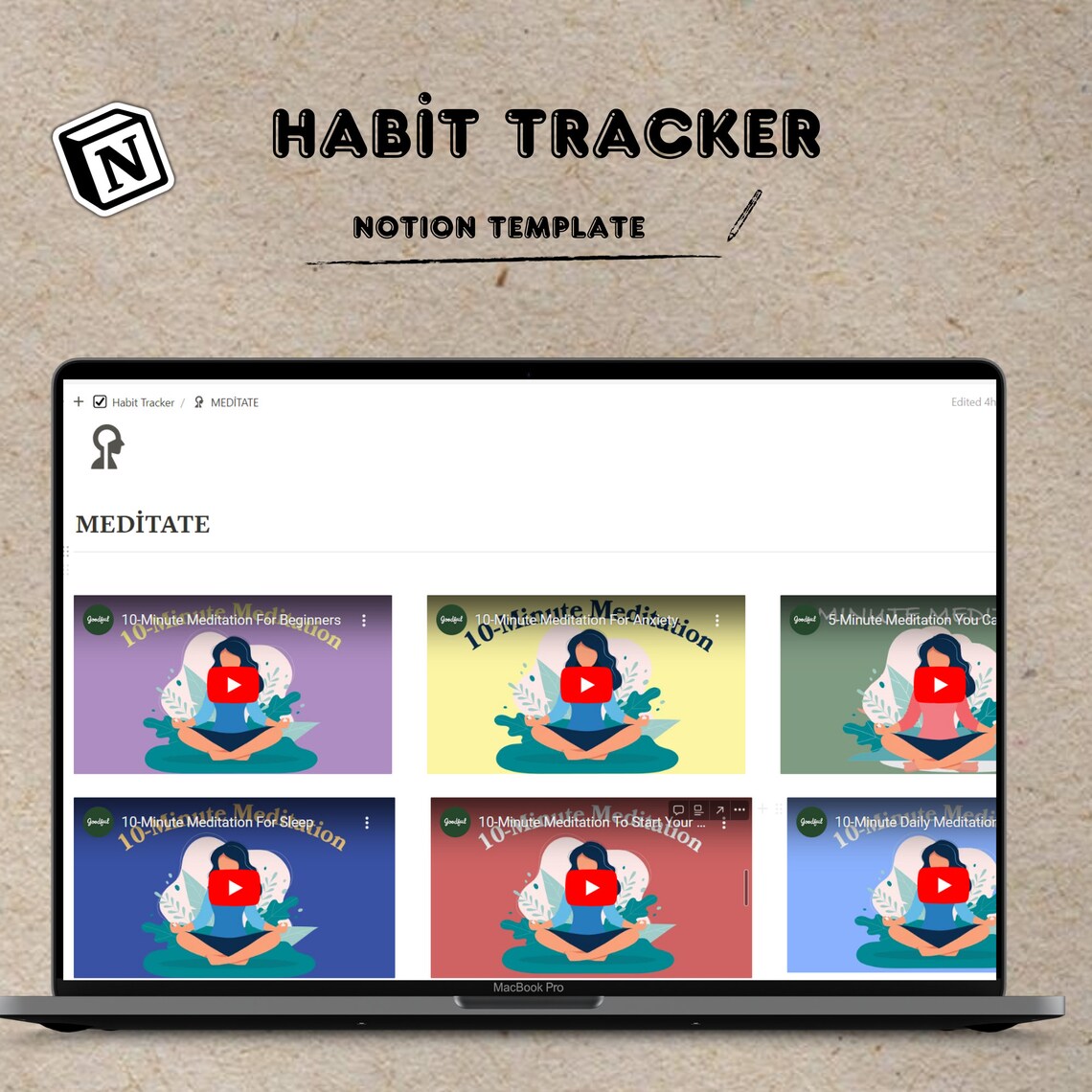 Habit Tracker Notion Template, Simple Notion Dashboard, All in One Notion Planner, Notion Life ...