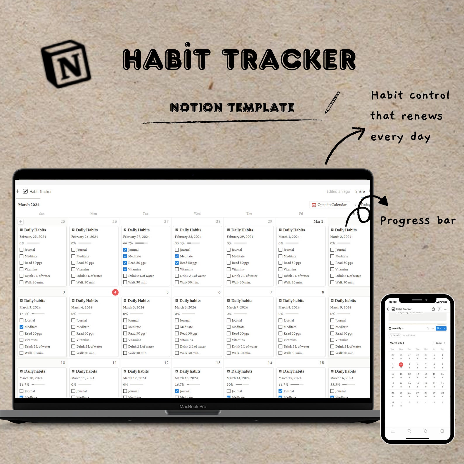 Habit Tracker Notion Template, Simple Notion Dashboard, All in One Notion Planner, Notion Life ...