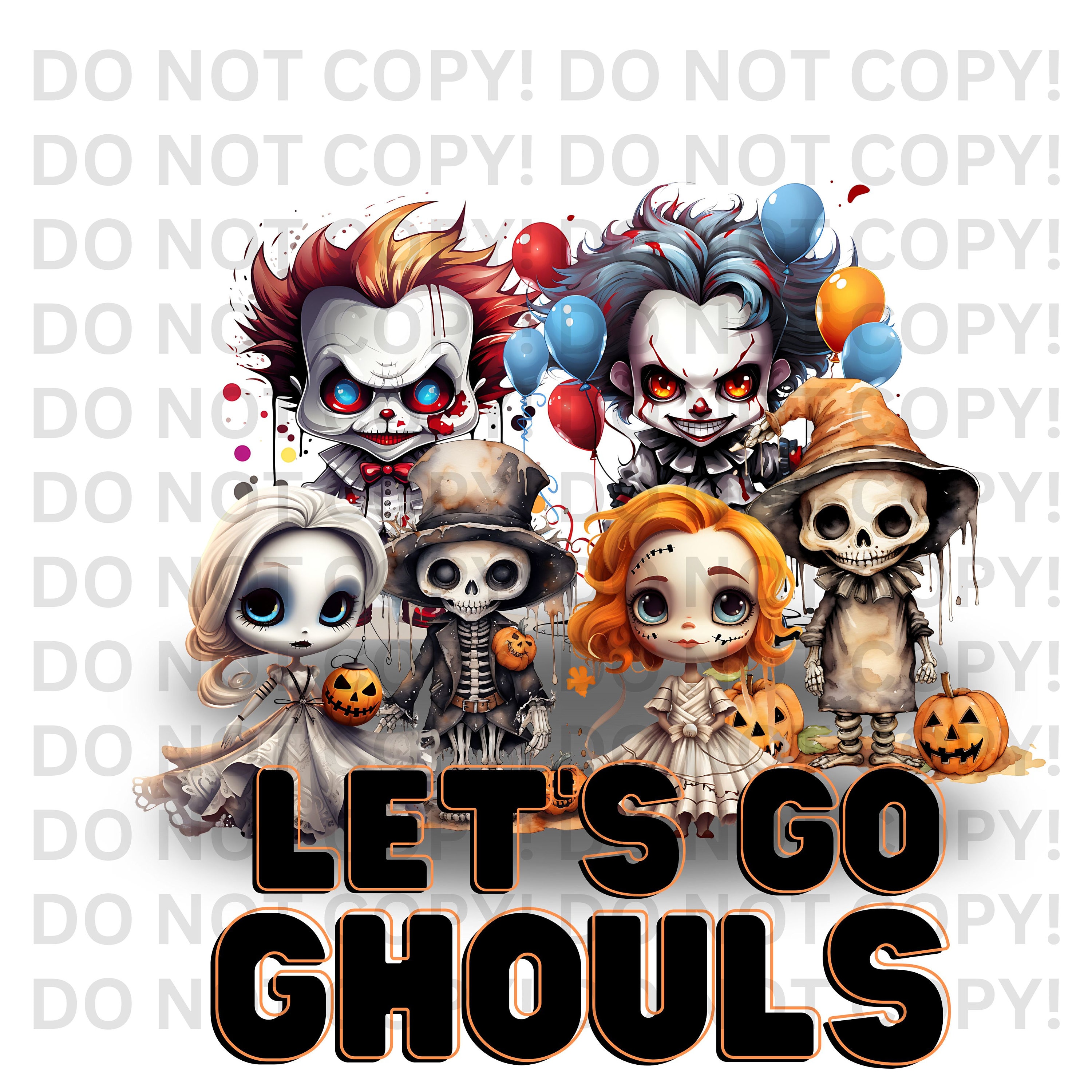 Halloween Ghouls Digital Download PNG, Let's Go Ghouls Character ...