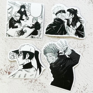 50pcs JJK Sticker Pack Waterproof Anime Manga Black and White Sticker ...
