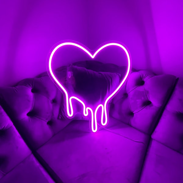 Dripping Heart Neon Sign - Etsy