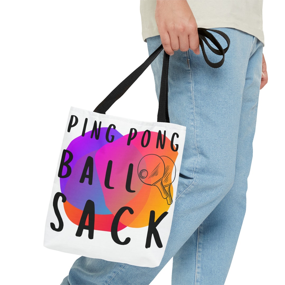 Ping Pong Ball Sack Tote Bag, Portable Table Tennis Bag, Funny Ping ...