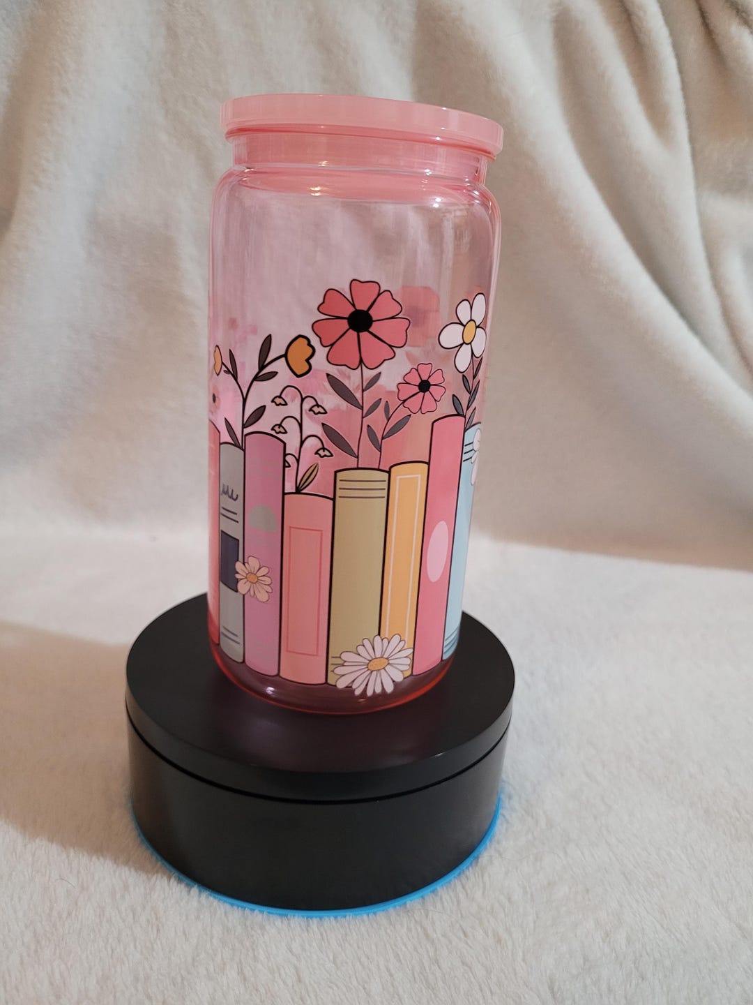 Book Cup, 16 Oz Libbey Glass, Birthday Gift, Iced Coffee Cup, Custom ...