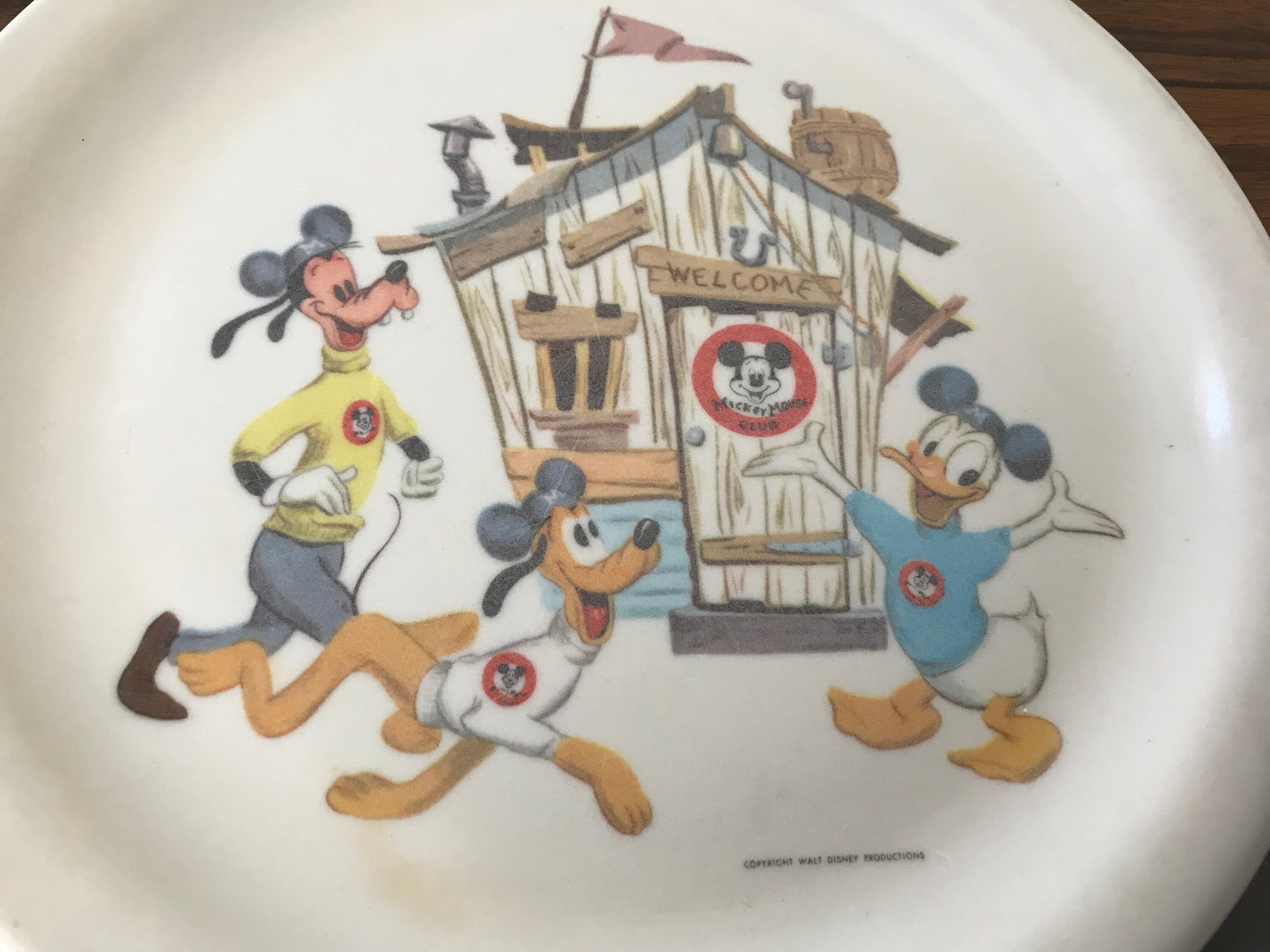 Walt Disney Childs Plate From the 1960s With Donald Duck, Goofy, and ...