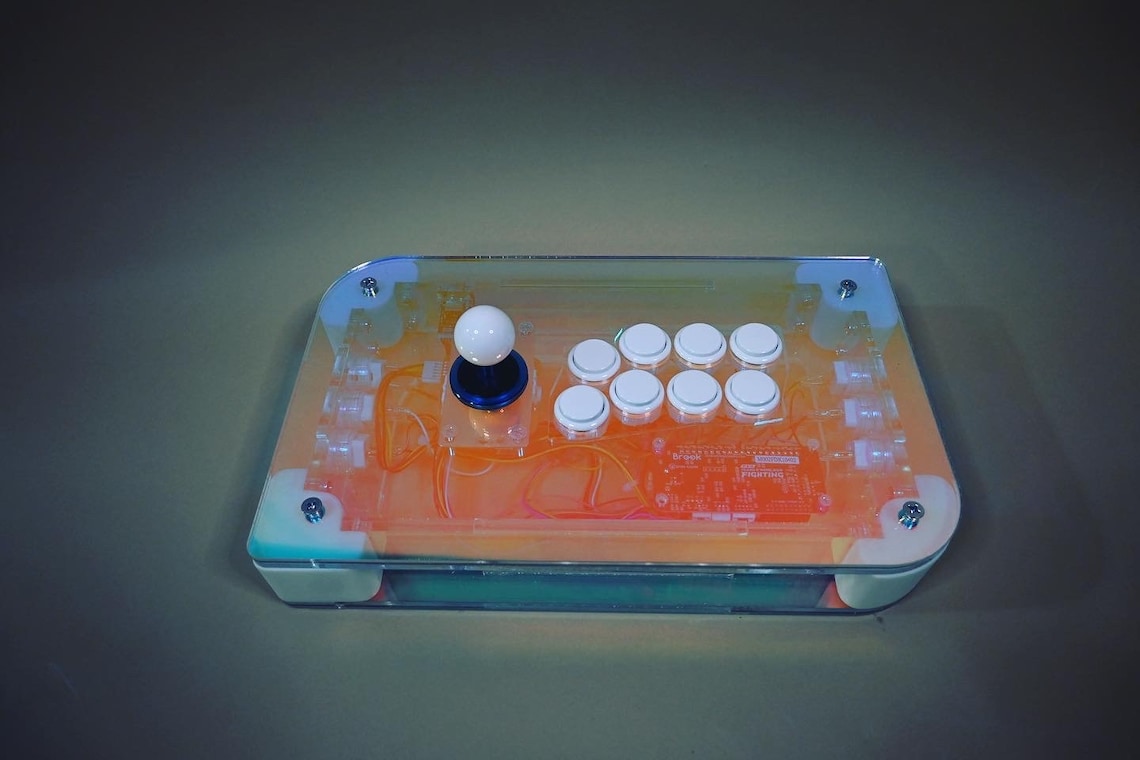 Caster Ver.1 Acrylic & Resin Fightstick DIY Enclosure W/ Clear Layers ...