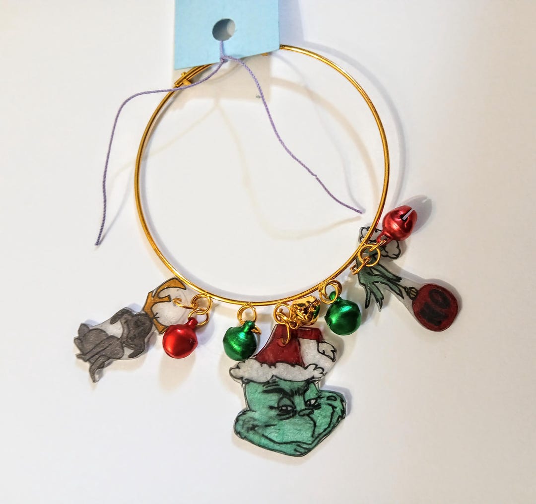 The Grinch Charm Bracelet With Jingle Bells - Etsy
