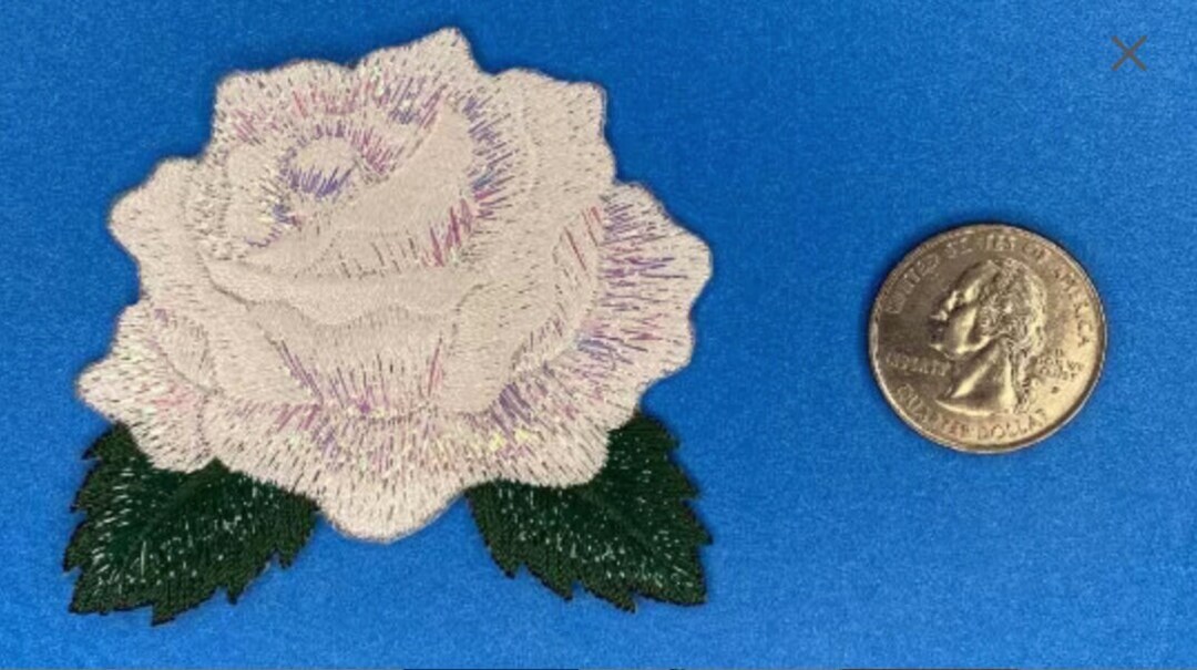 White Rose Patch - Iron-on - Applique - Flower Patch -floral - Etsy