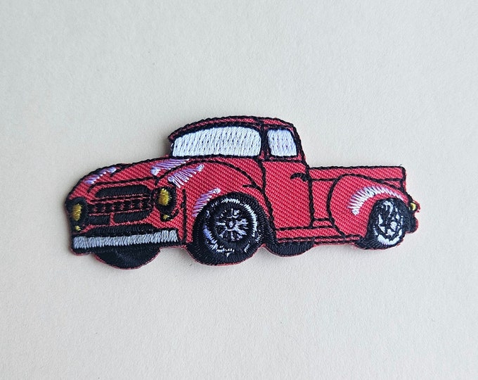 Red Truck Patch Classic Car Patch Iron-on Applique - Etsy