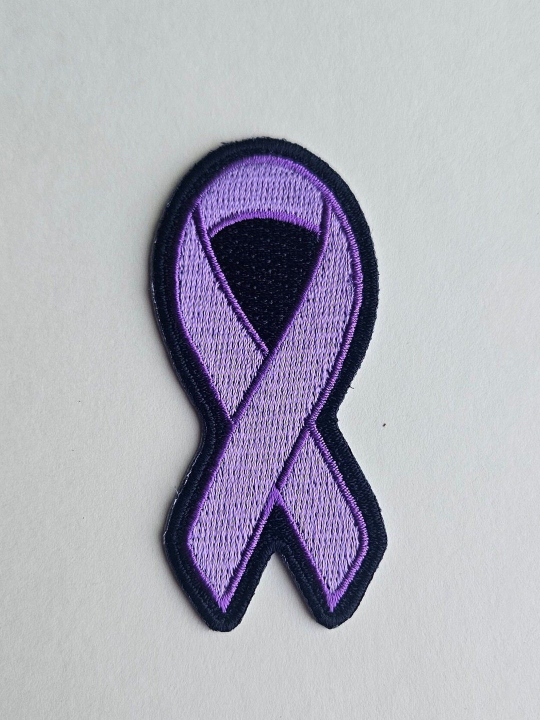 Purple/yellow Ribbon Patch 3x1.25 Inch - Iron on Patch - Embroidered ...