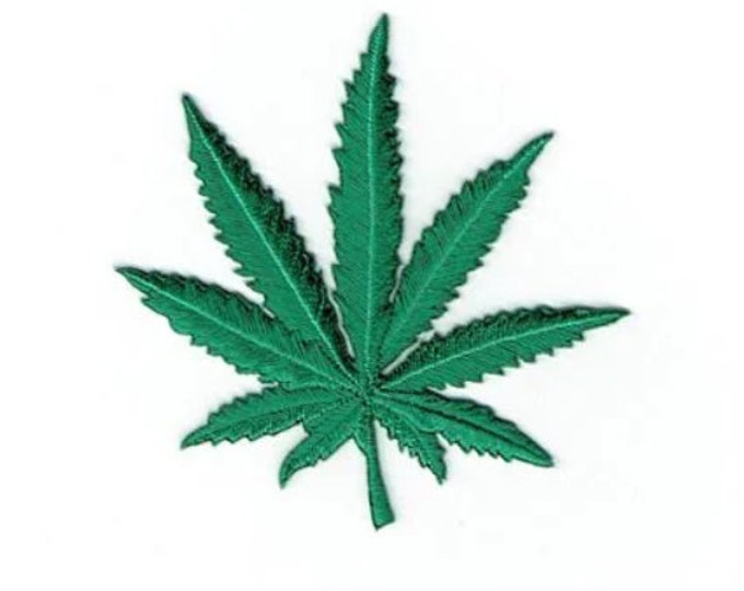 Weed Leaf Patch - Marijuana- Pot Leaf- Iron on Patch - Embroidered ...