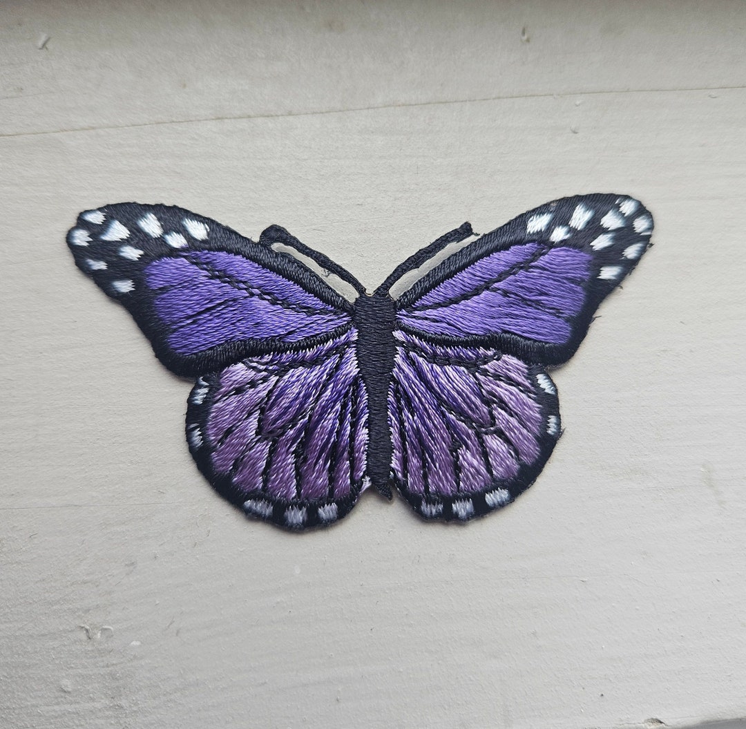 Purple Butterfly Patch Iron on Patch Embroidered Patch Applique - Etsy