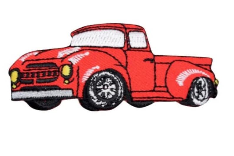 Red Truck Patch Classic Car Patch Iron-on Applique - Etsy