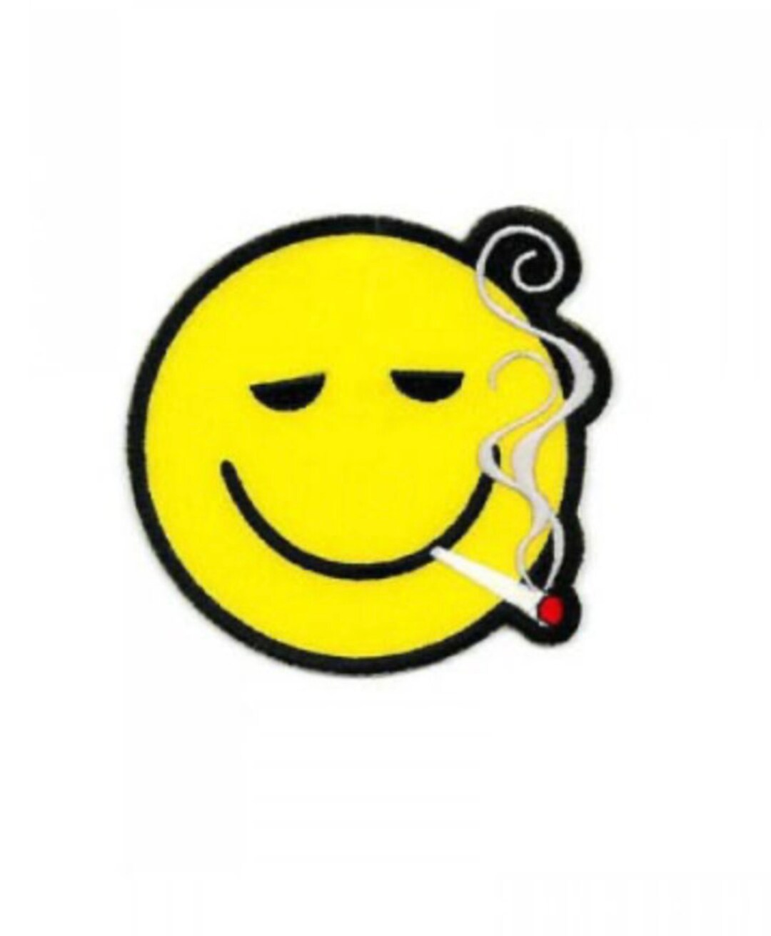 Smoking Smiley Patch - Iron on Patch - Embroidered Patch - Applique - Etsy