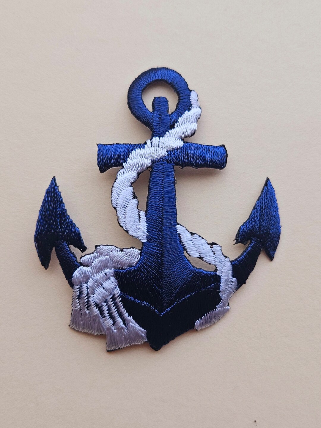 Anchor - Navy Blue & Red - Iron on Patch - Embroidered Patch - Applique ...