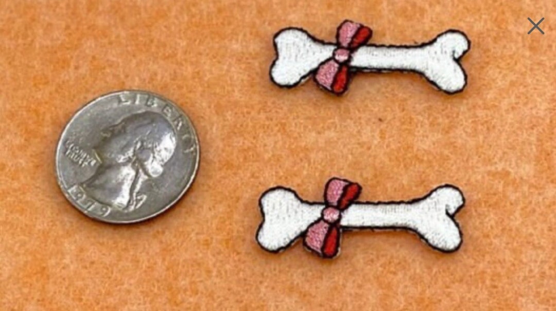 Dog Bone Patch - (set of 2) - Iron-on - Applique- Embroidered - Etsy