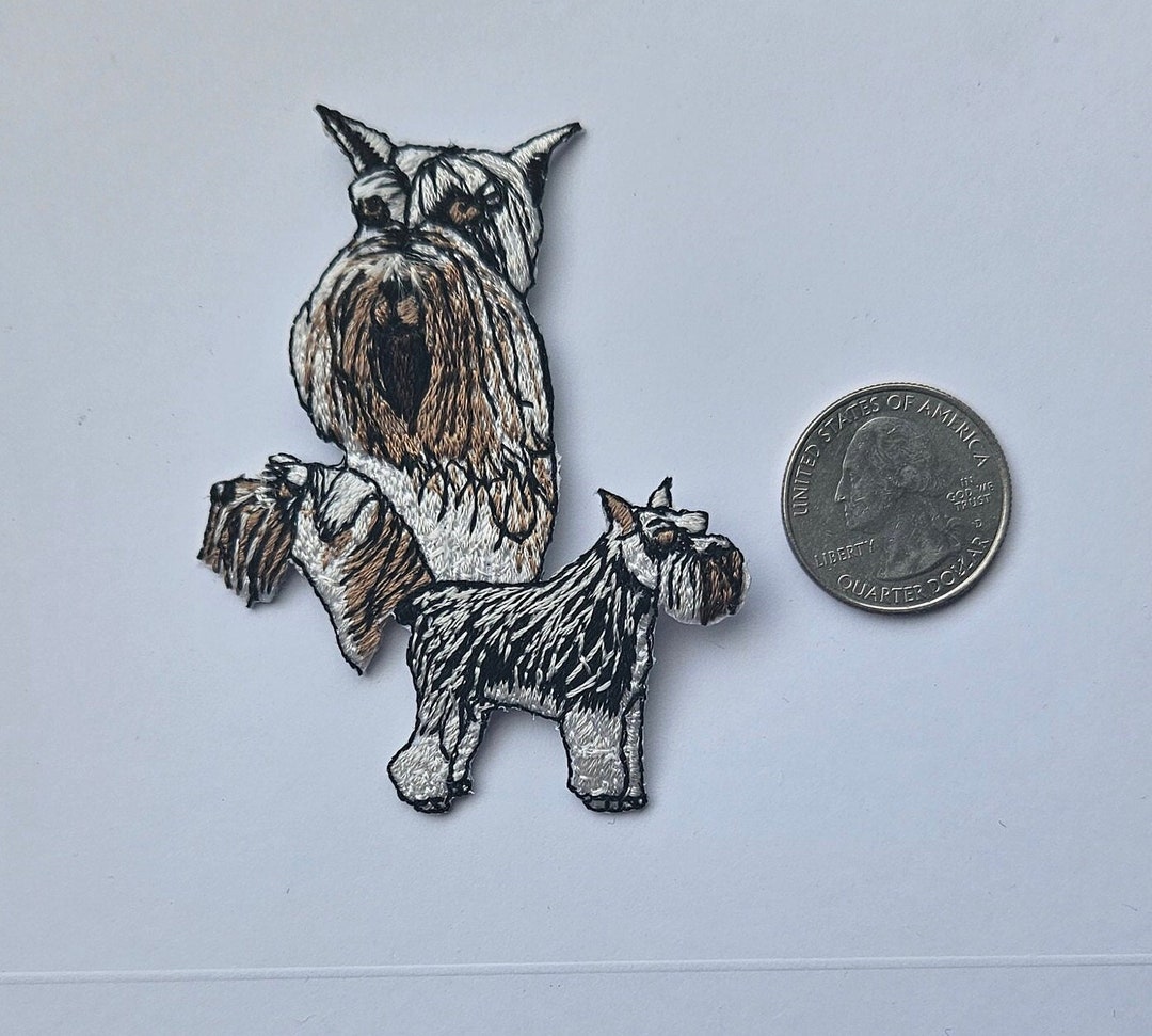 Schnauzer Dog Patch - Iron on Patch - Embroidered Patch - Applique - Etsy