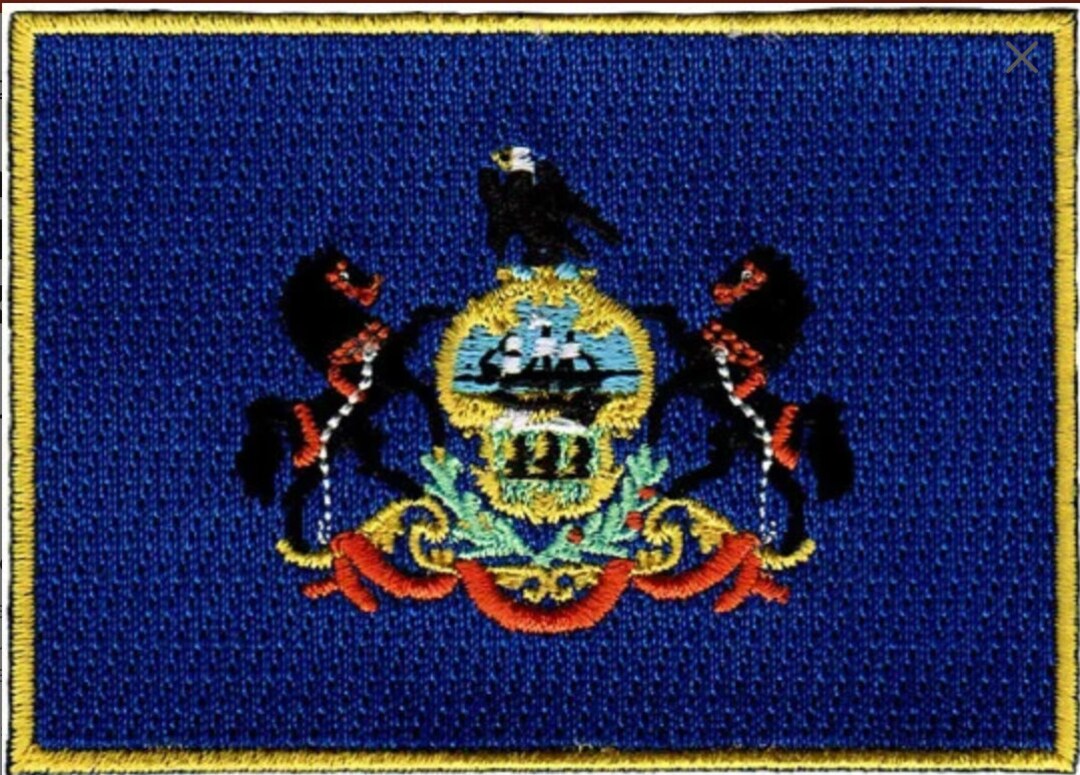 Pennsylvania Flag Patch - Iron on Patch - Embroidered Patch - Applique ...