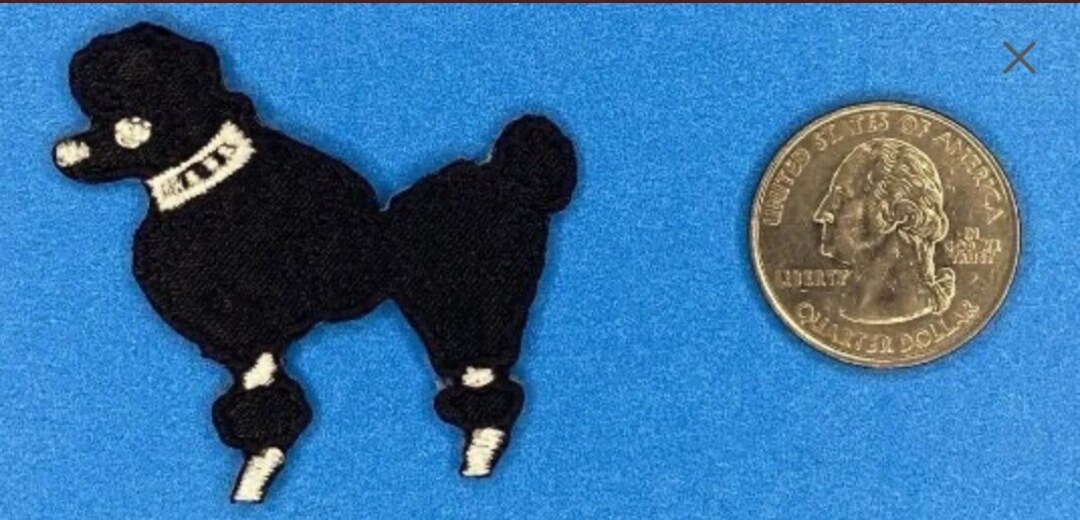 Black Poodle Patch - Iron-on - Applique - 50's Style - Etsy