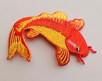 Fishy Fantasy // DIY Koi Fish Embroidered Iron Sew on Patch Animal ...