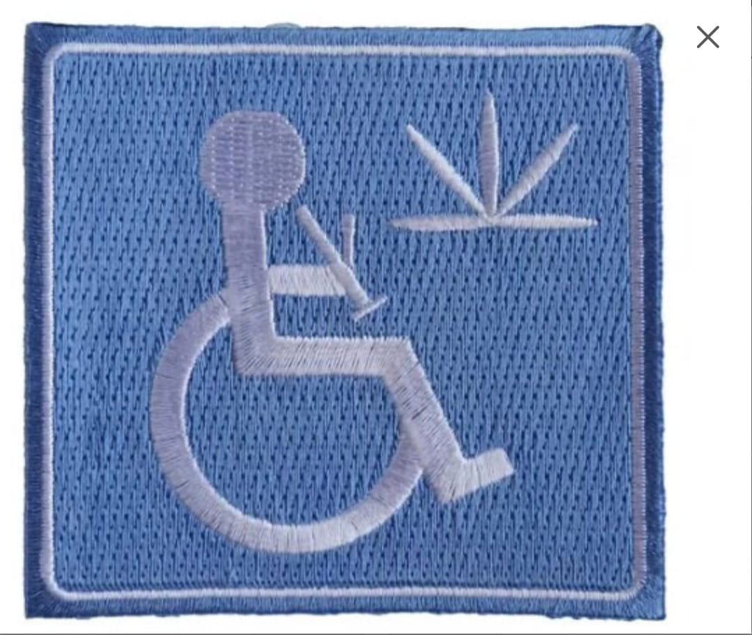 Handicap Stoner Patch Iron on Patch Embroidered Patch Applique - Etsy