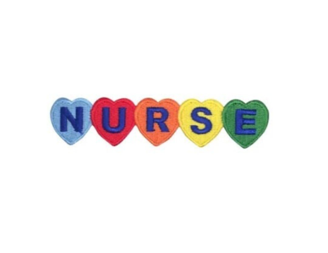 Nurse Patch Colorful Hearts Iron on Patch Embroidered - Etsy