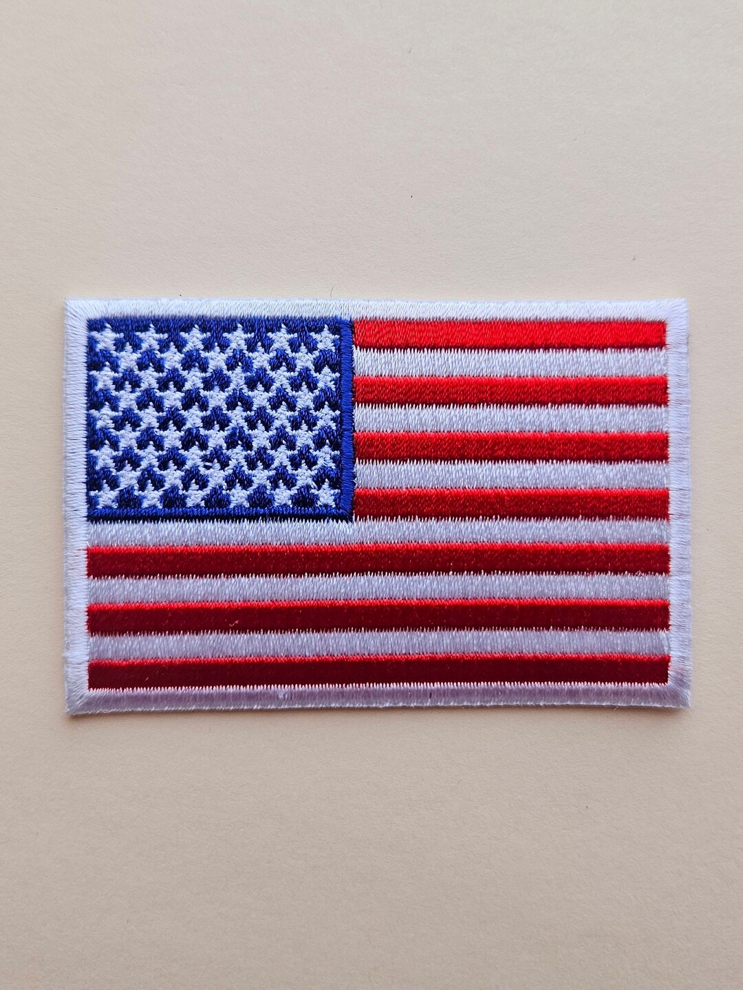 US Flag White Border Patch 3x2 Inch - Iron on Patch - Embroidered Patch ...
