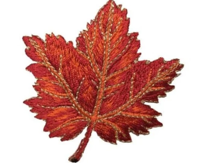 Maple Leaf Patch - Red - Iron on Patch - Embroidered Patch - Applique ...