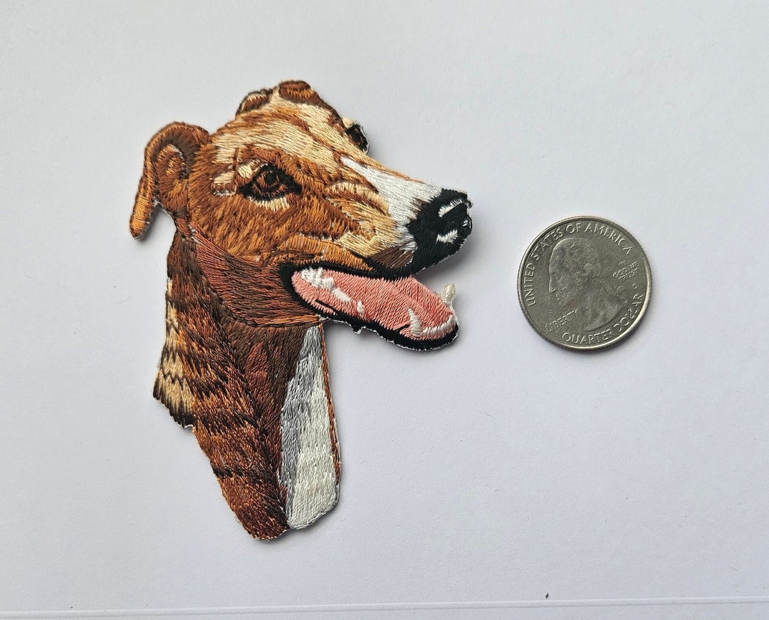 Greyhound Patch 3 1/4"x2 1/2"- Iron on Patch - Embroidered Patch ...