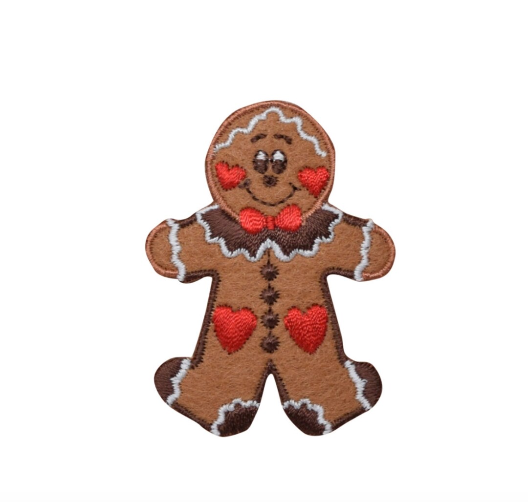 Gingerbread Man- Patch - Iron on Patch - Embroidered Patch - Etsy