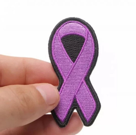 Purple/yellow Ribbon Patch 3x1.25 Inch Iron on Patch - Etsy