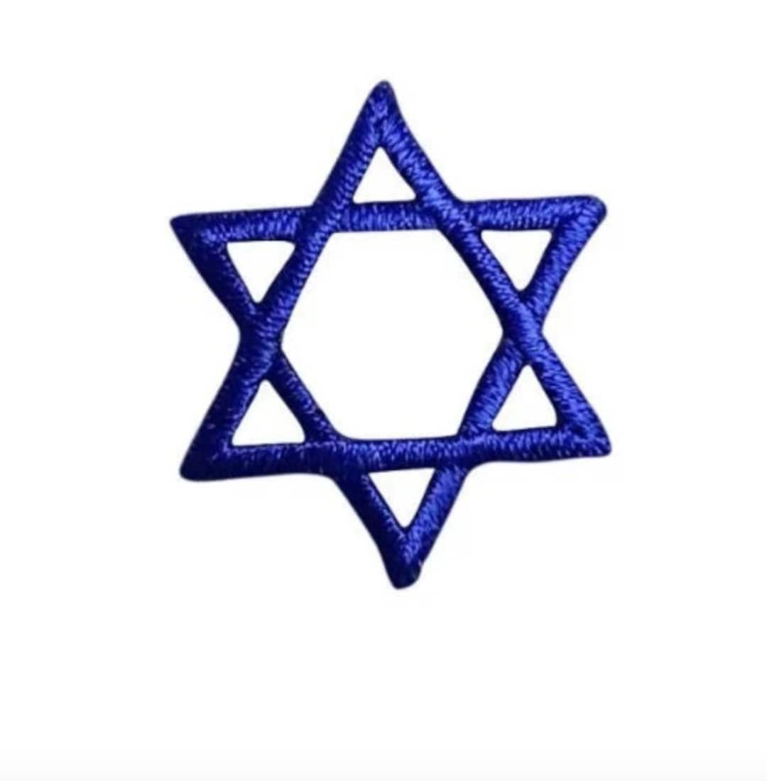 Star of David - Blue/gold - Iron on Patch - Embroidered Patch ...