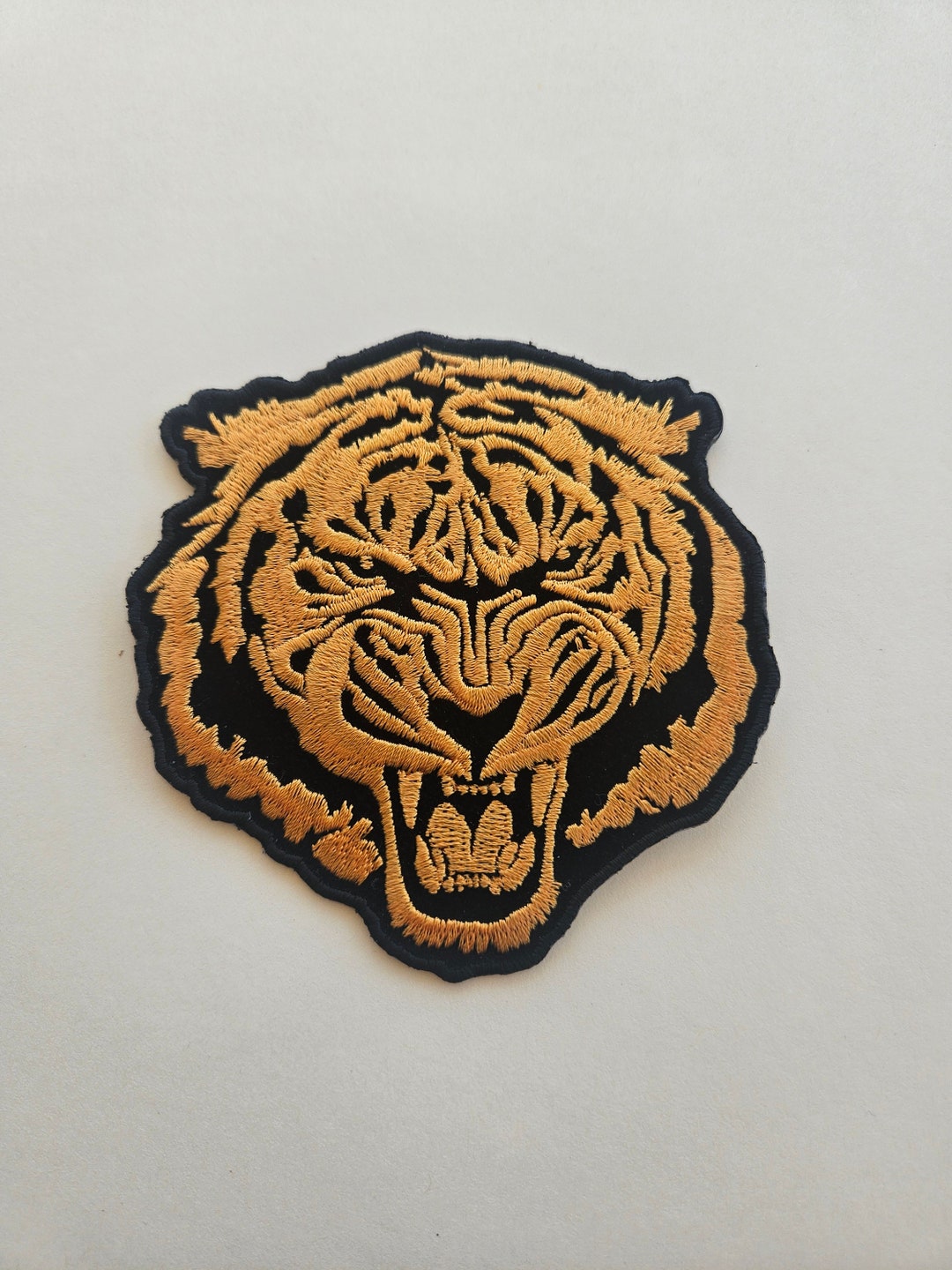 Embroidered Tiger Head Patch - Orange Baron Iron-on Applique - Etsy