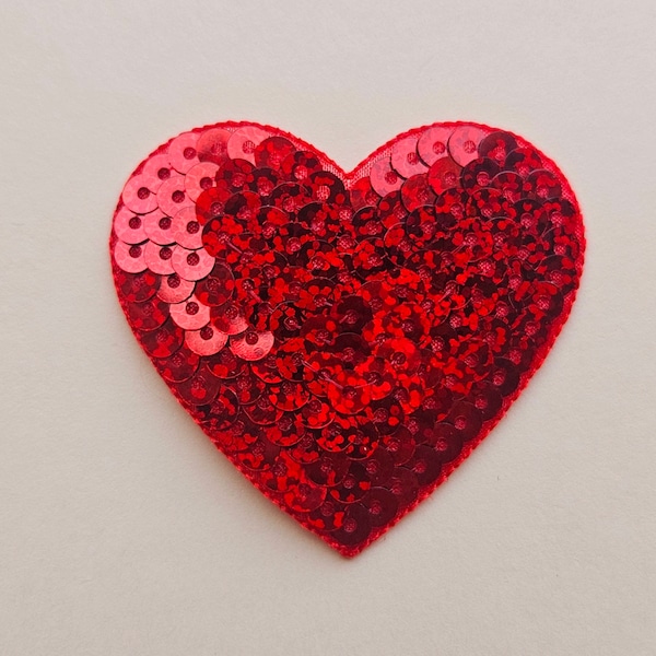 Large Sequin Heart Patch - Etsy
