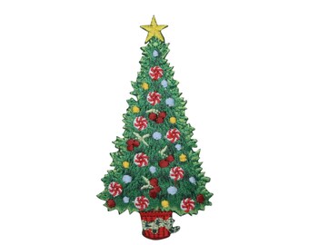 Christmas Christmas Tree Embroidered Iron on Patch Set of 2 SMALL A - Etsy