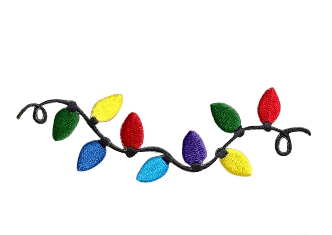 Christmas Lights Patch - Iron on Patch - Embroidered Patch - Etsy