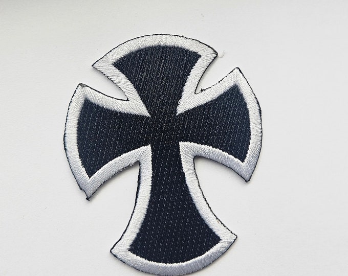 Biker Cross- Iron on Patch - Embroidered Patch - Etsy