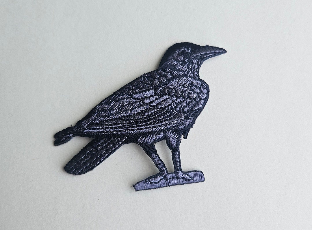 Raven Crow Patch Iron on Patch Embroidered Patch Applique - Etsy
