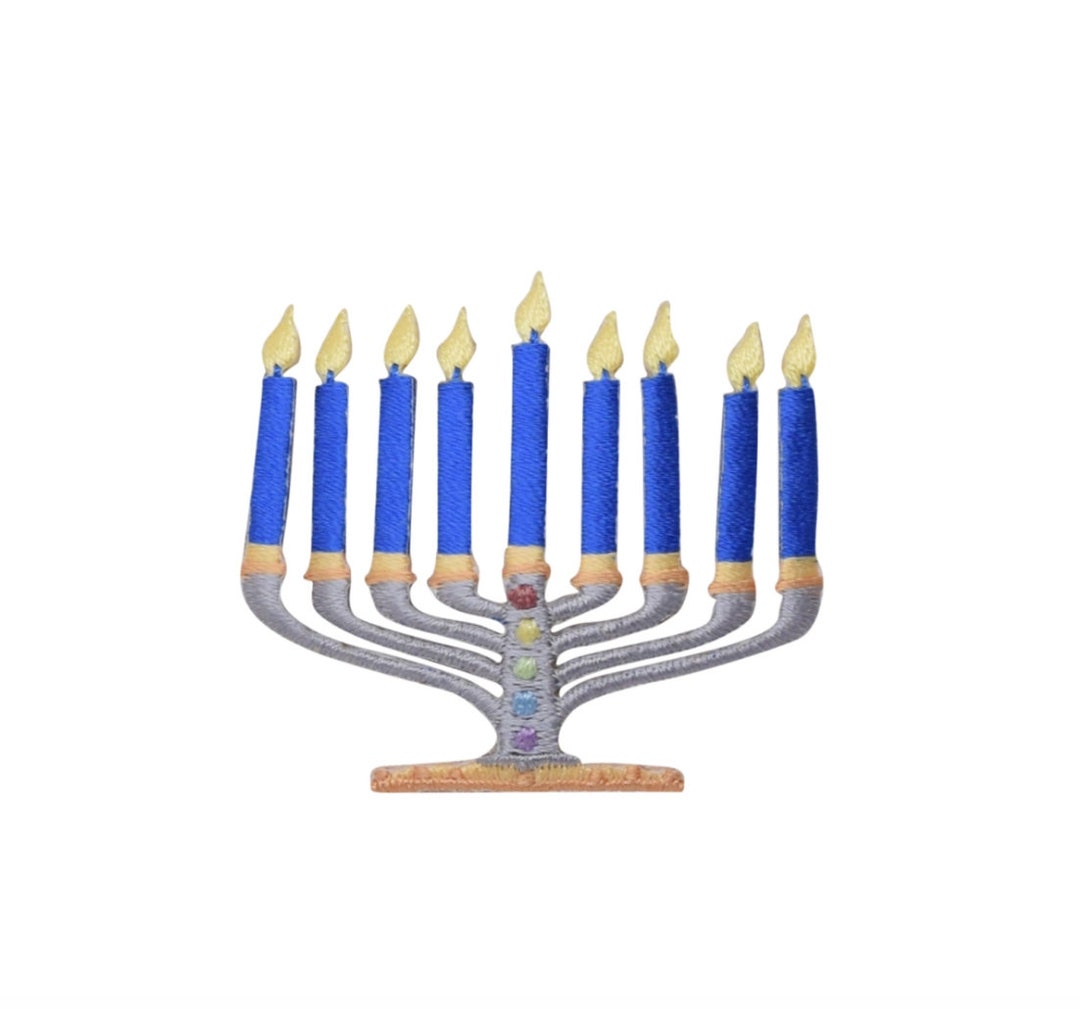 Blue Menorah Candles -patch - Iron on Patch - Embroidered Patch - Etsy